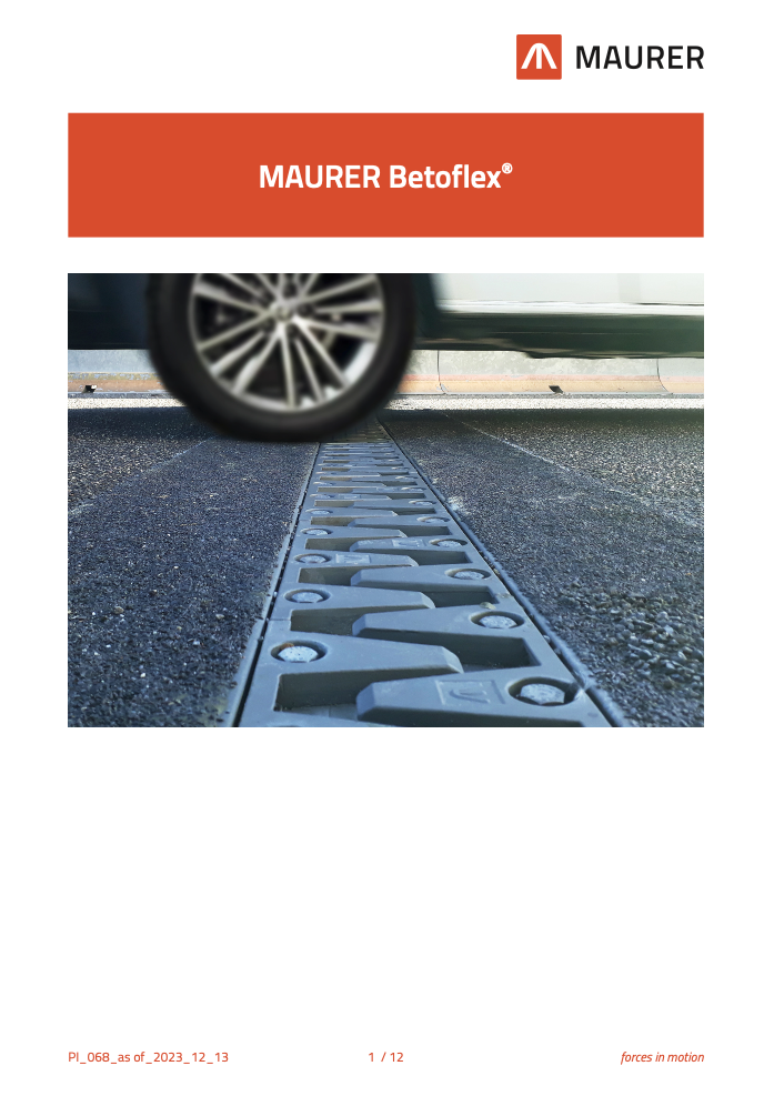 Product Information: MAURER Expansion joint Betoflex | Kubri Engineered ...